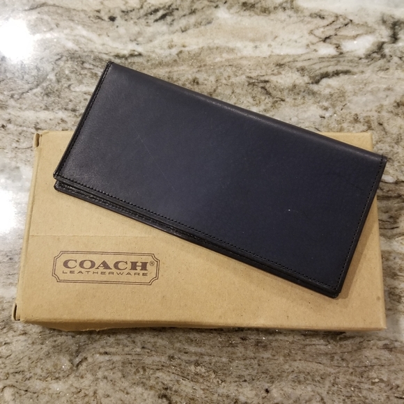 Coach | Bags | Vintage Coach Black Leather Checkbook Cover | Poshmark